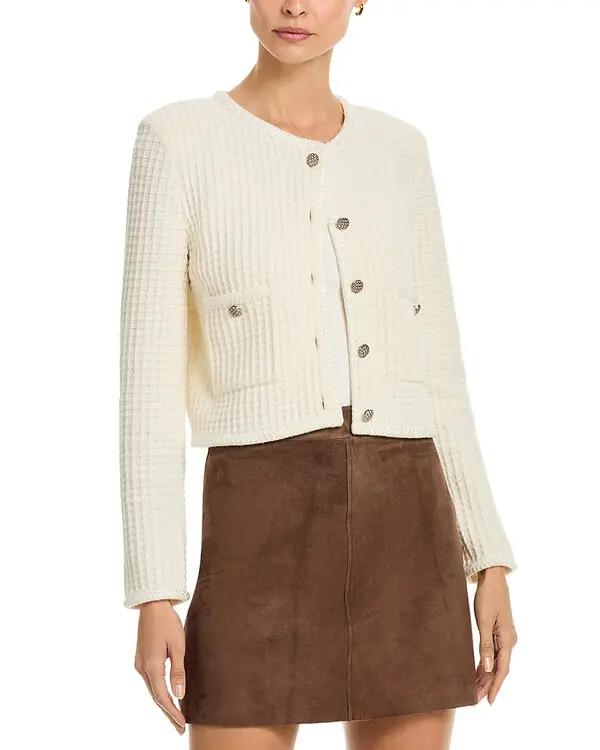 MILLY Sade Textured Cardigan Jacket