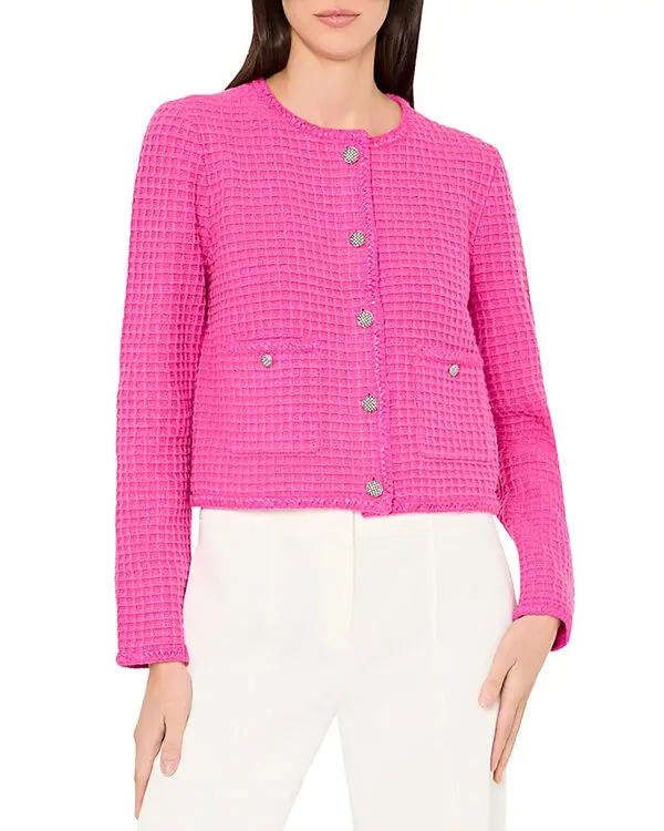 MILLY Sade Textured Cardigan Jacket