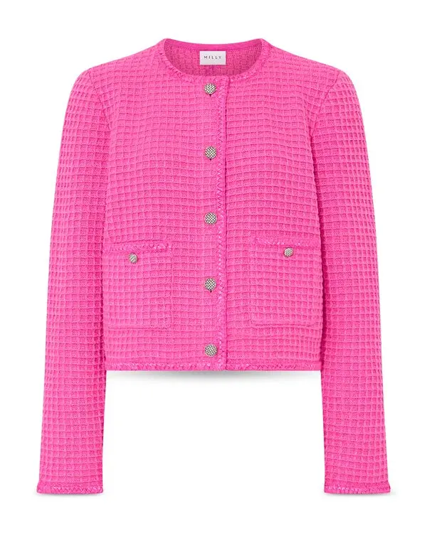 MILLY Sade Textured Cardigan Jacket