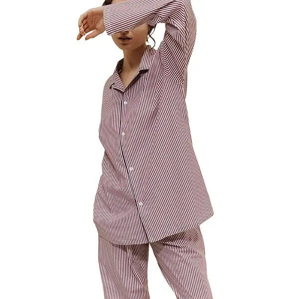 Frette Passage Poplin Classic Pajamas - Burgundy