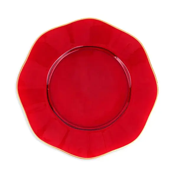 VIETRI Holiday Glass Service Plate/charger - Red