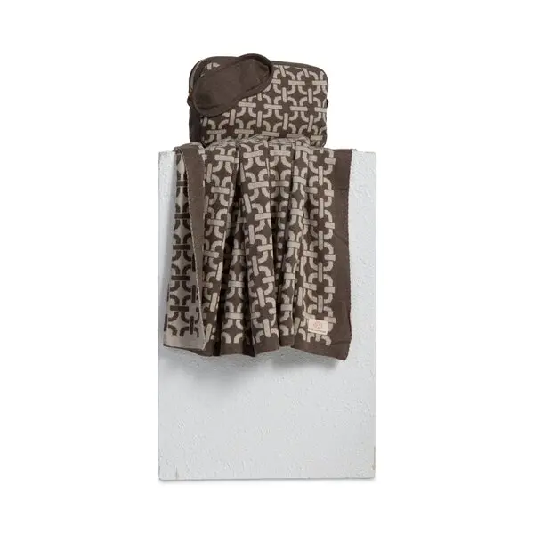 PINK LEMONADE Chain Print Travel Blanket Set