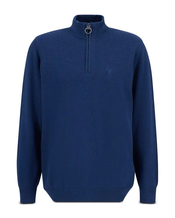 Barbour Cotton Half Zip Knitted Jumper - Inky Marl