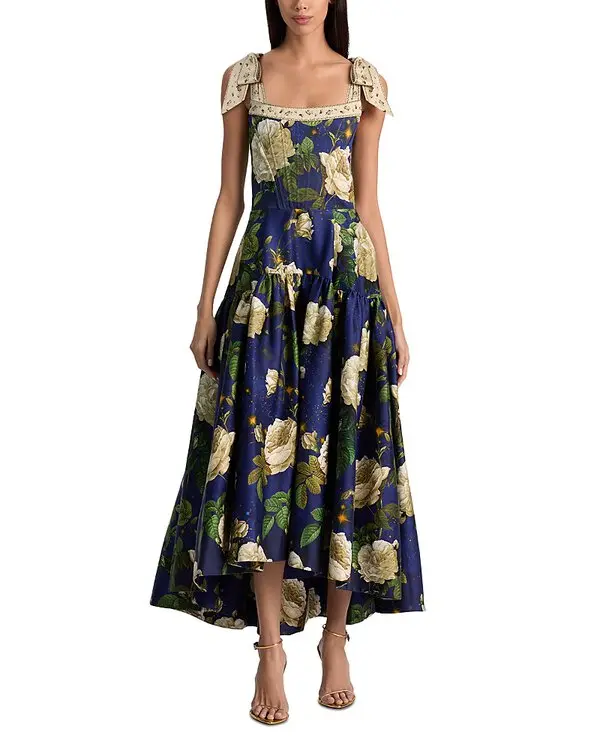 Alice + Olivia Rosalee Bustier Maxi Dress - Twilight Eden
