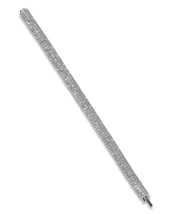 Nadri Crushed Pave Dome Line Bracelet - Silver