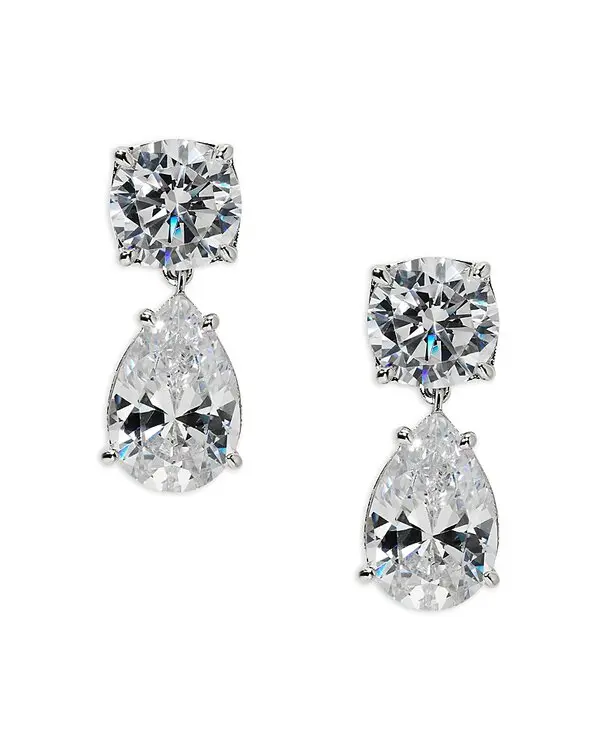 Nadri Maiden Pear-shaped Drop Earrings - Silver