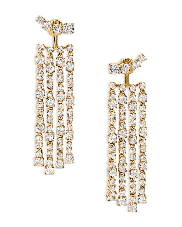 Nadri Bonne Annee Cubic Zirconia Fringe Earrings - Gold