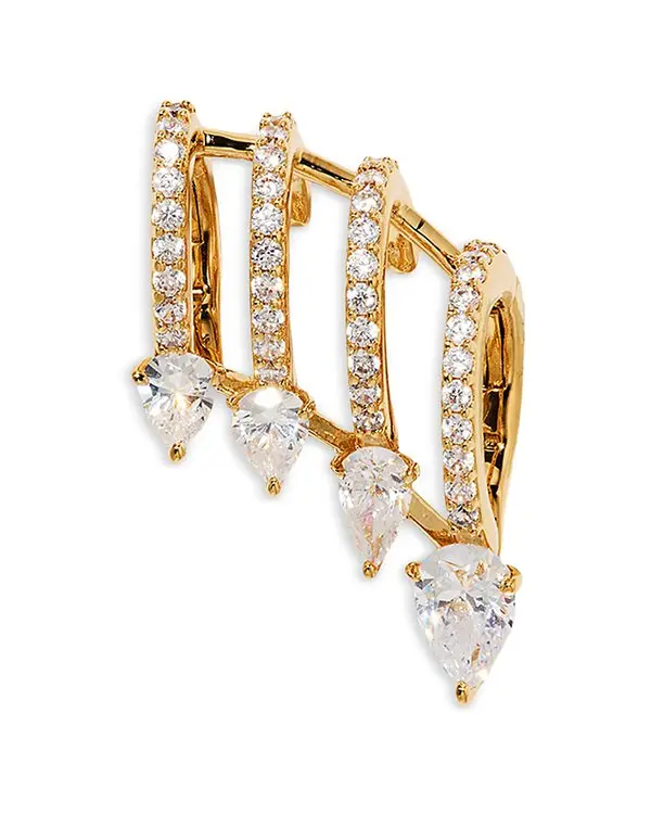 Nadri Bonne Annee Cubic Zirconia Multi Row Ear Cuff - Gold