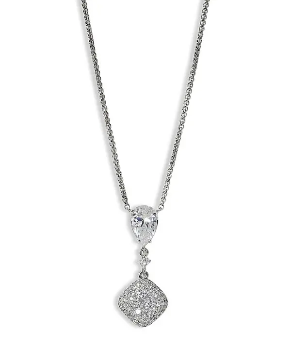 Nadri Cubic Zirconia Cushion Pendant Necklace - Silver