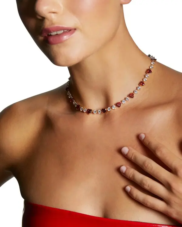 Nadri Le Bisou Heart Collar Necklace