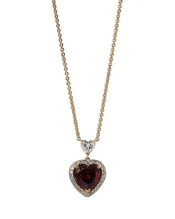 Nadri Le Bisou Heart Halo Pendant Necklace - Gold