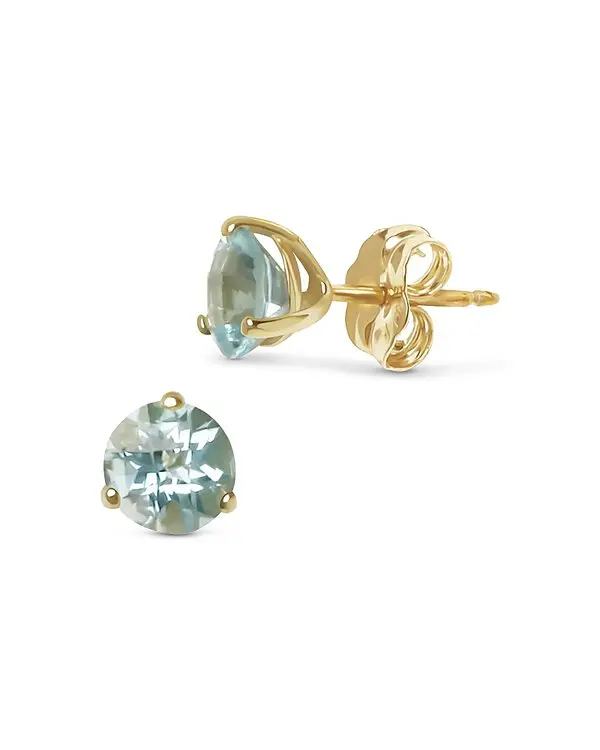 Bloomingdale'S 14k Yellow Gold Gemstone Stud Earrings - Blue Topaz
