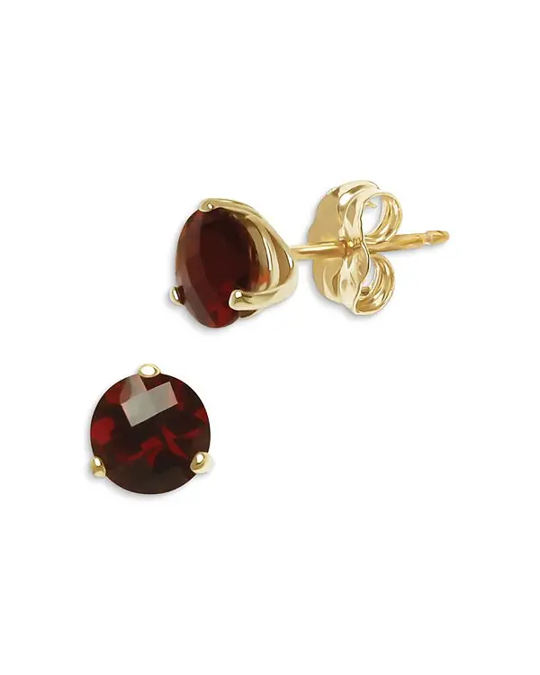 Bloomingdale'S 14k Yellow Gold Gemstone Stud Earrings - Garnet