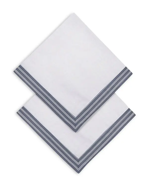 GOHAR WORLD Gohar Striped Linen & Cotton Dinner Napkins, Set Of 2 - Blue Shirt