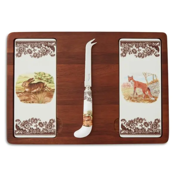SPODE Woodland Cheese Board With Knife
