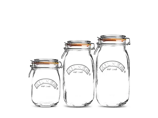 KILNER Round Clip Top Jars, Set Of 3