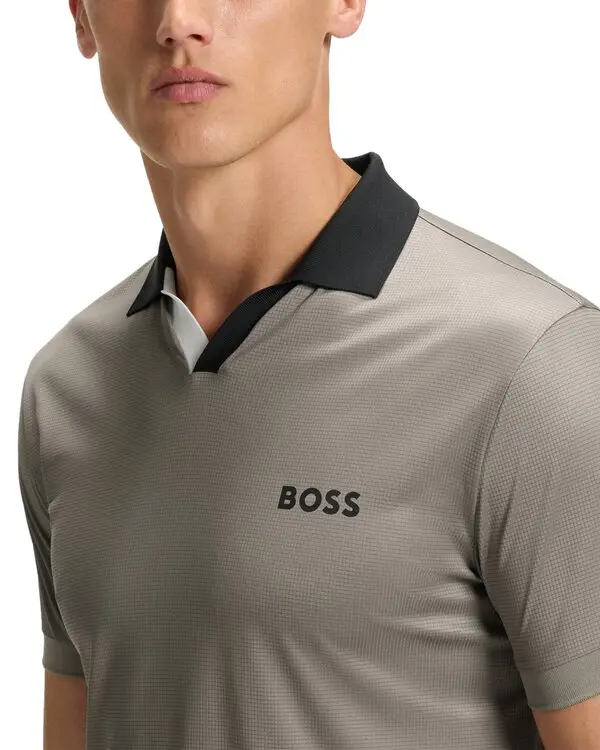 BOSS Palle Toc Slim Fit Short Sleeve Polo Shirt - Light Pastel Grey