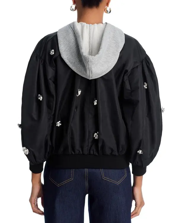 Cinq À Sept Hooded Embellished Jacket