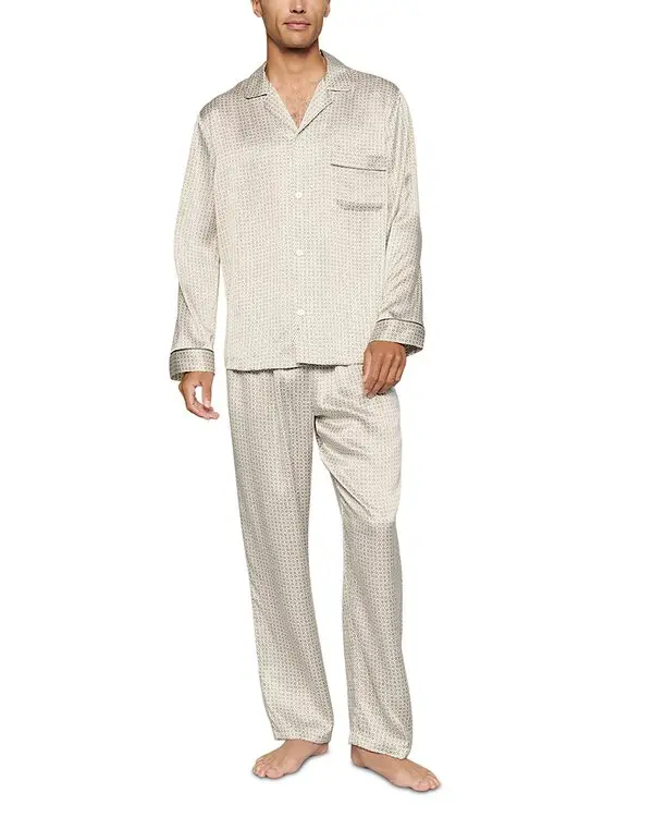 Eberjey Charles Printed Long Sleeve Pajama Set - Geo Mod