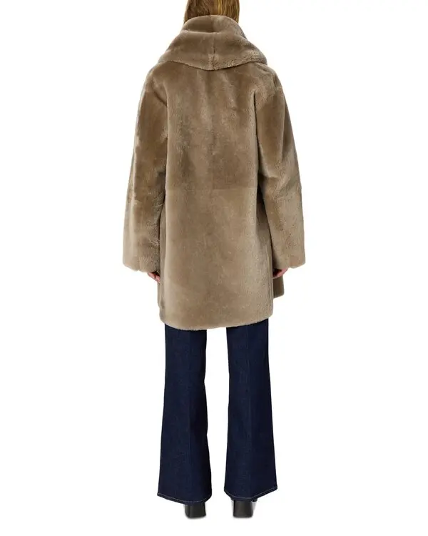 Gerard Darel Malia Shearling Shawl Collar Coat