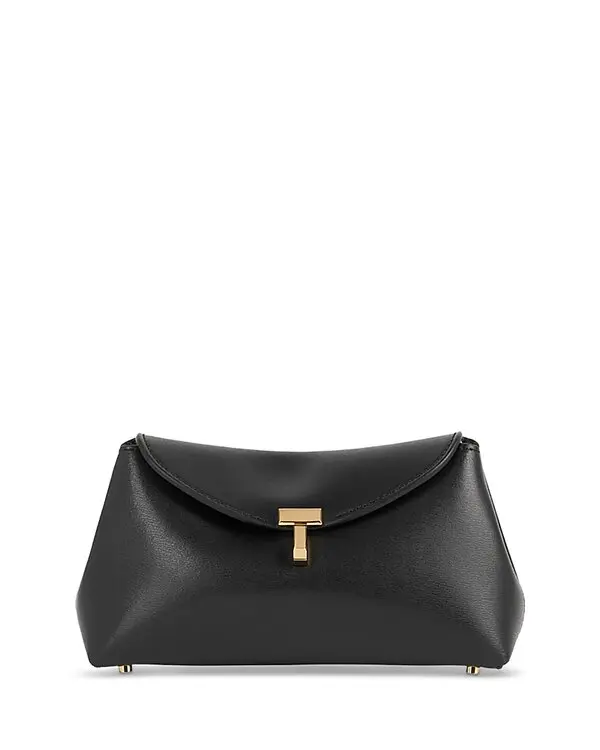 TOTEME Mini T-lock Leather Clutch - Black