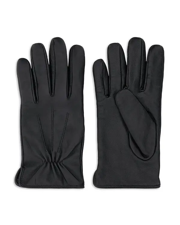 Boggi Milano Leather Gloves - Black