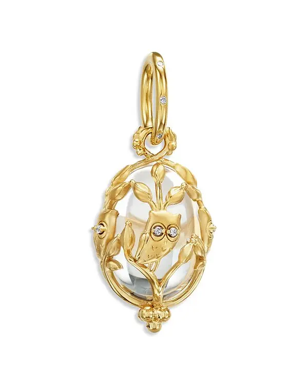 Temple St. Clair 18k Yellow Fj Crystal, And Diamond Owlet Amulet Pendant - Gold
