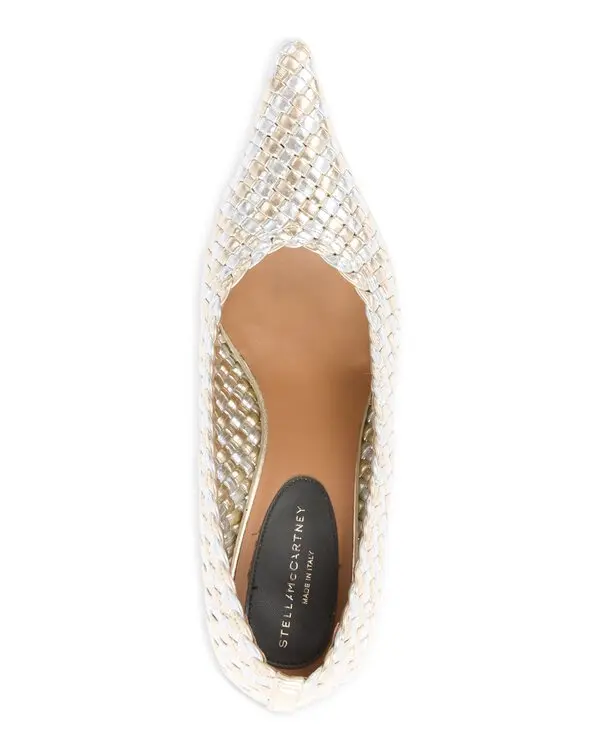 Stella McCartney Elsa Metallic Woven Pumps - Silver