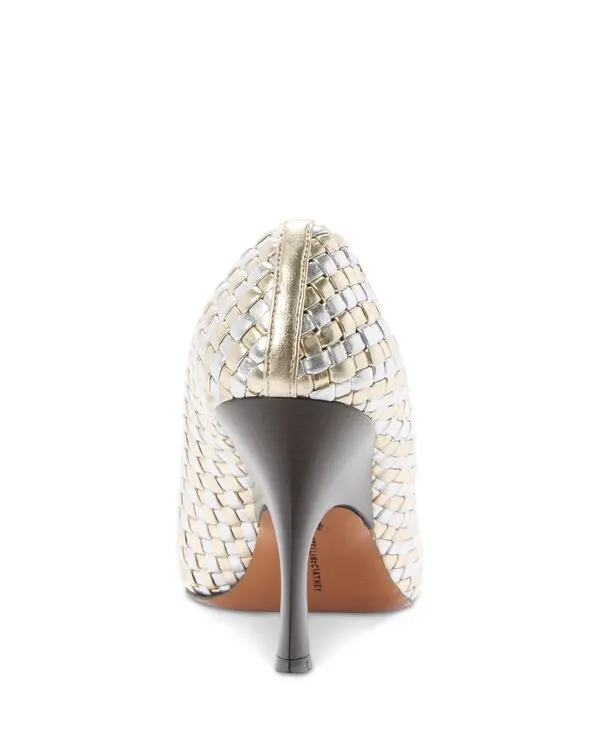 Stella McCartney Elsa Metallic Woven Pumps - Silver