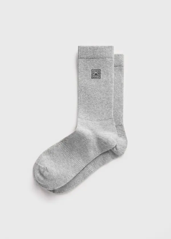 TOTEME Monogram Socks - Light Grey Melange