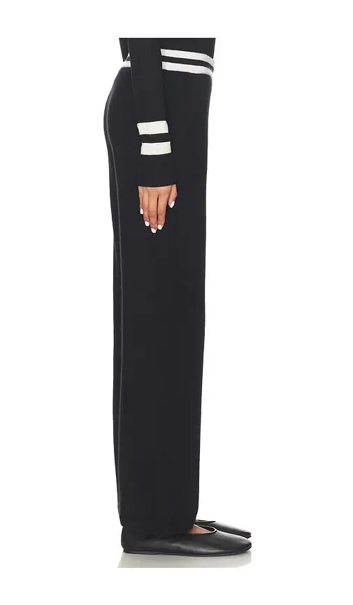 WHITE & WARREN Cashmere Striped Wide Leg Pant