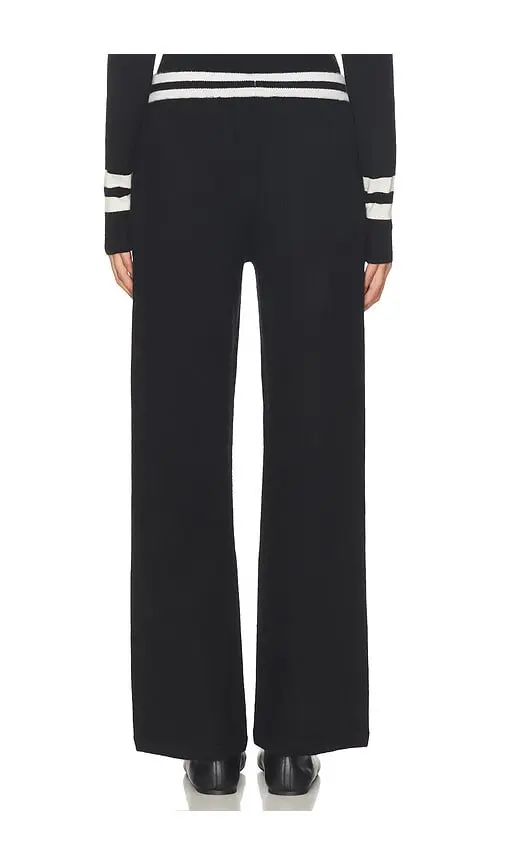 WHITE & WARREN Cashmere Striped Wide Leg Pant