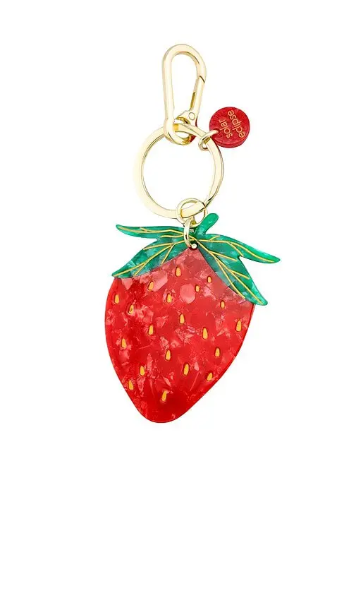 SOLAR ECLIPSE Hand-painted Strawberry Bag Charm And Keychain - Red