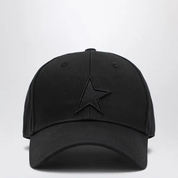GOLDEN GOOSE Baseball Cap With Embroidered Star - Black