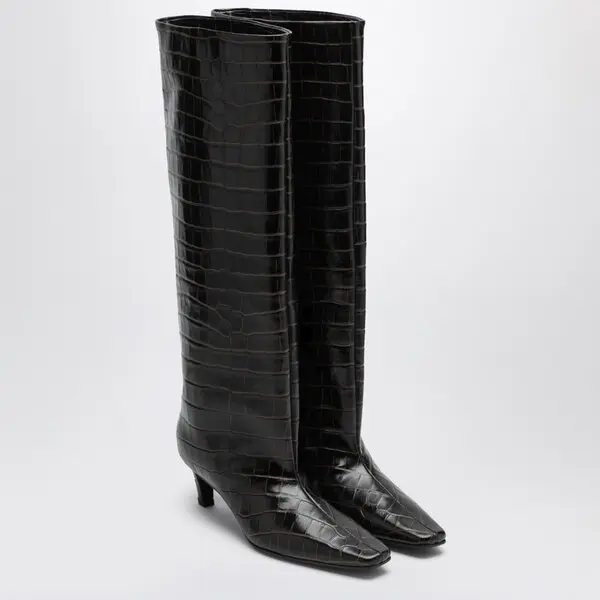 TOTEME Crocodile-print Leather Boots