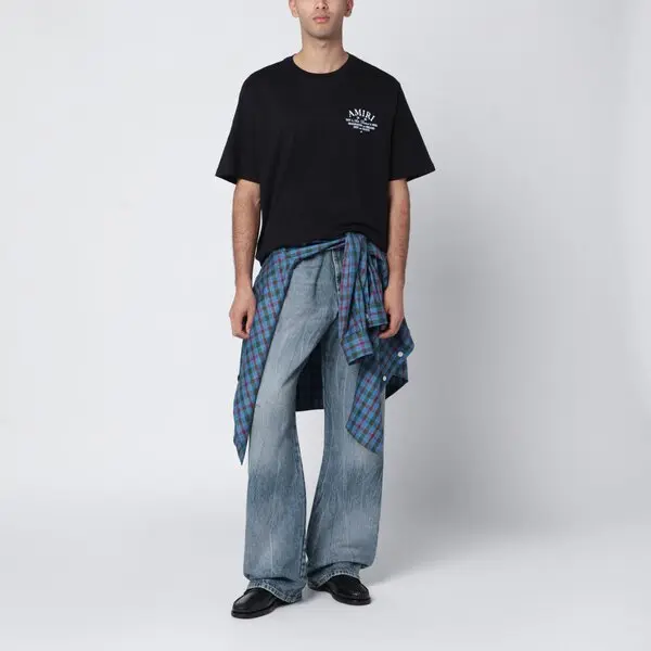 Amiri Cotton T-shirt With Logo Print - Black