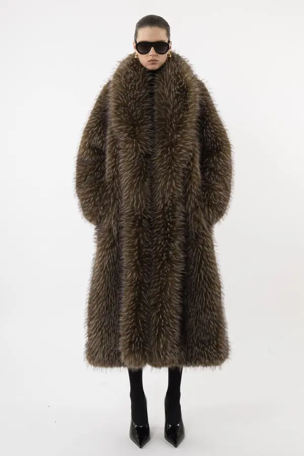 Arakii Long Faux Fur Coat