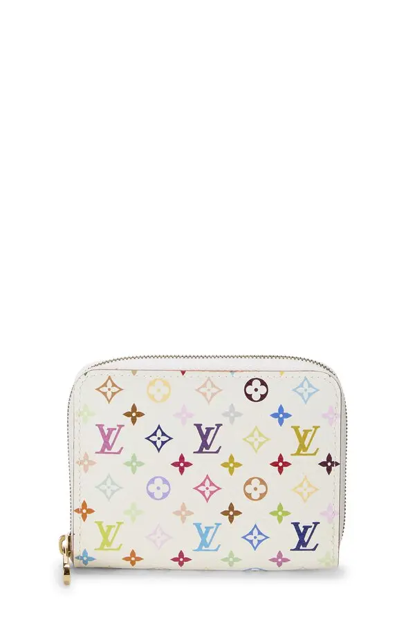 LOUIS VUITTON Takashi Murakami X Monogram Multicolore Zippy Coin Purse - White