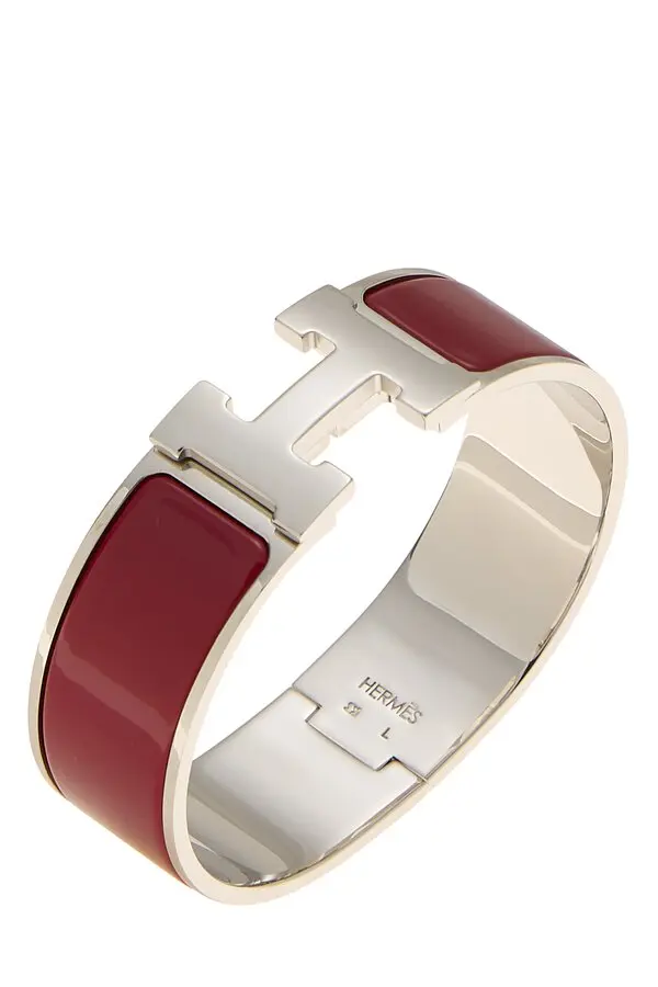 Hermès Enamel Clic-clac 'h' Bracelet - Red