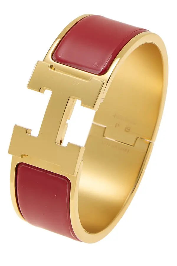 Hermès Enamel Clic-clac 'h' Bracelet - Red