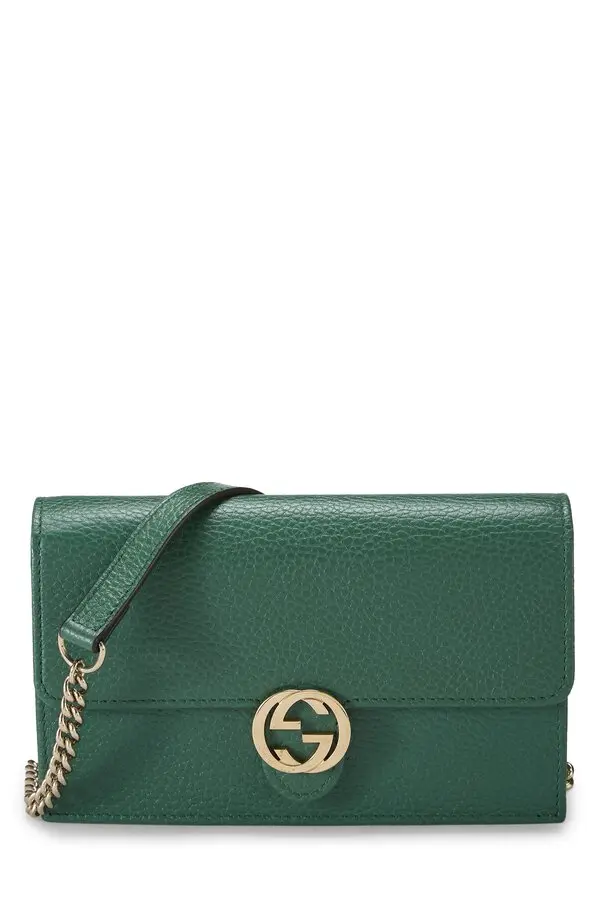 Gucci Interlocking Wallet On Chain - Green