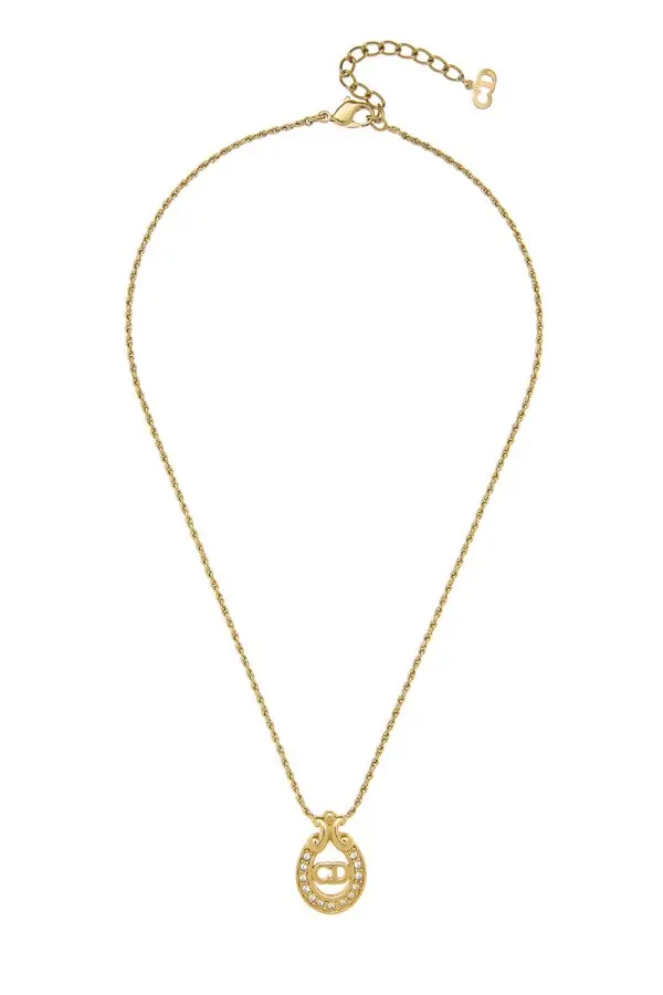 Dior Necklace With Crystal Accents - Gold