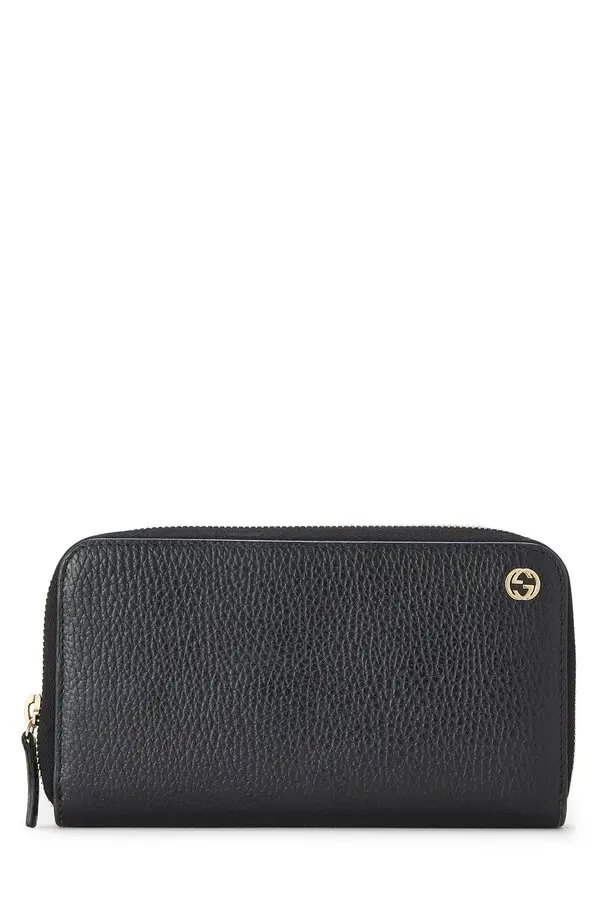 Gucci Interlocking Gg Zip Around Wallet - Black