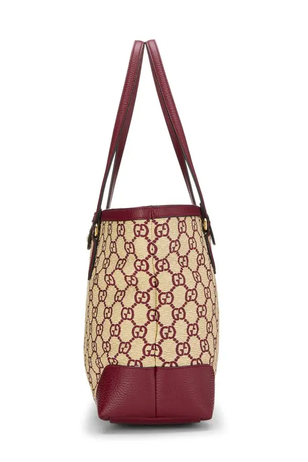 Gucci Ophidia Straw Tote - Red