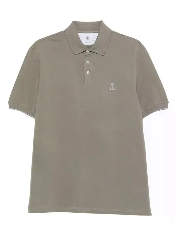 Brunello Cucinelli Embroidered Polo Shirt - Green