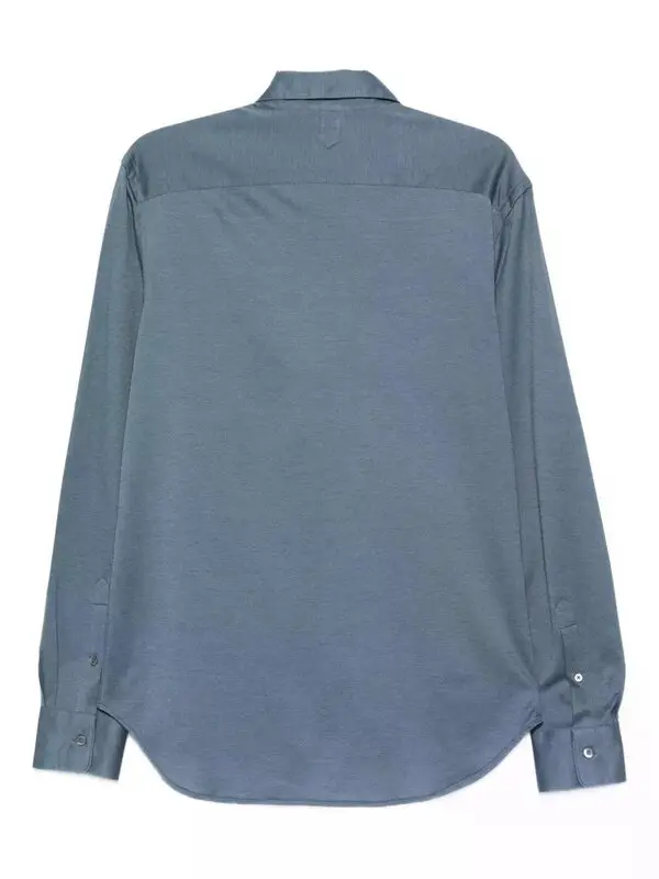 Canali Long-sleeve Cotton-blend Shirt - Blue