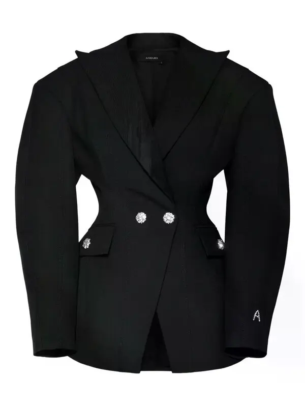 ANOUKI Double-breasted Blazer - Black