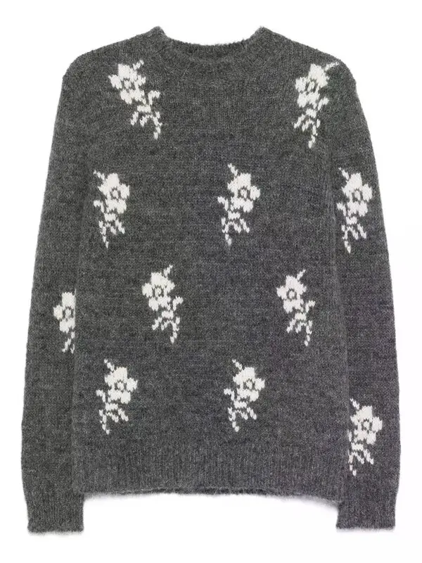 JIL SANDER Floral-pattern Crew-neck Sweater