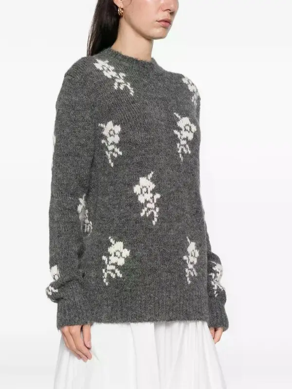 JIL SANDER Floral-pattern Crew-neck Sweater