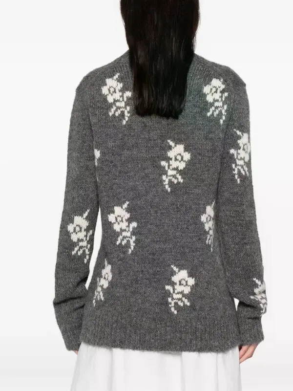JIL SANDER Floral-pattern Crew-neck Sweater